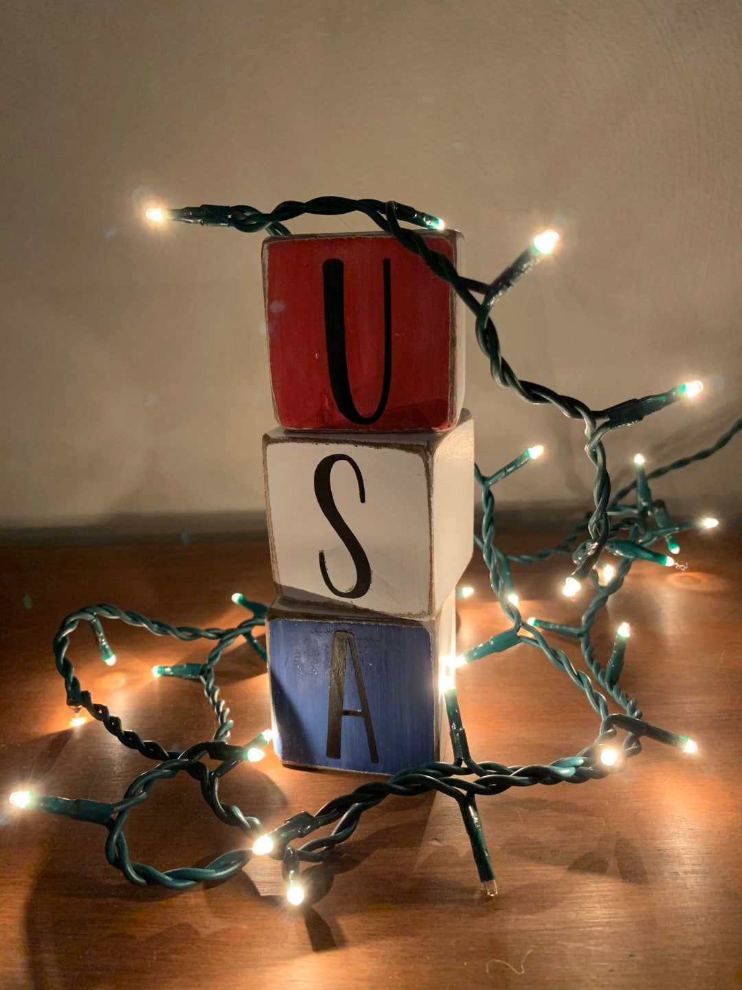 Handcrafted Wood Block Home Decor (set of 3) Single-sided - Etsy