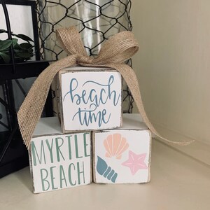 Handcrafted Wood Block Home Decor BEACH - Etsy