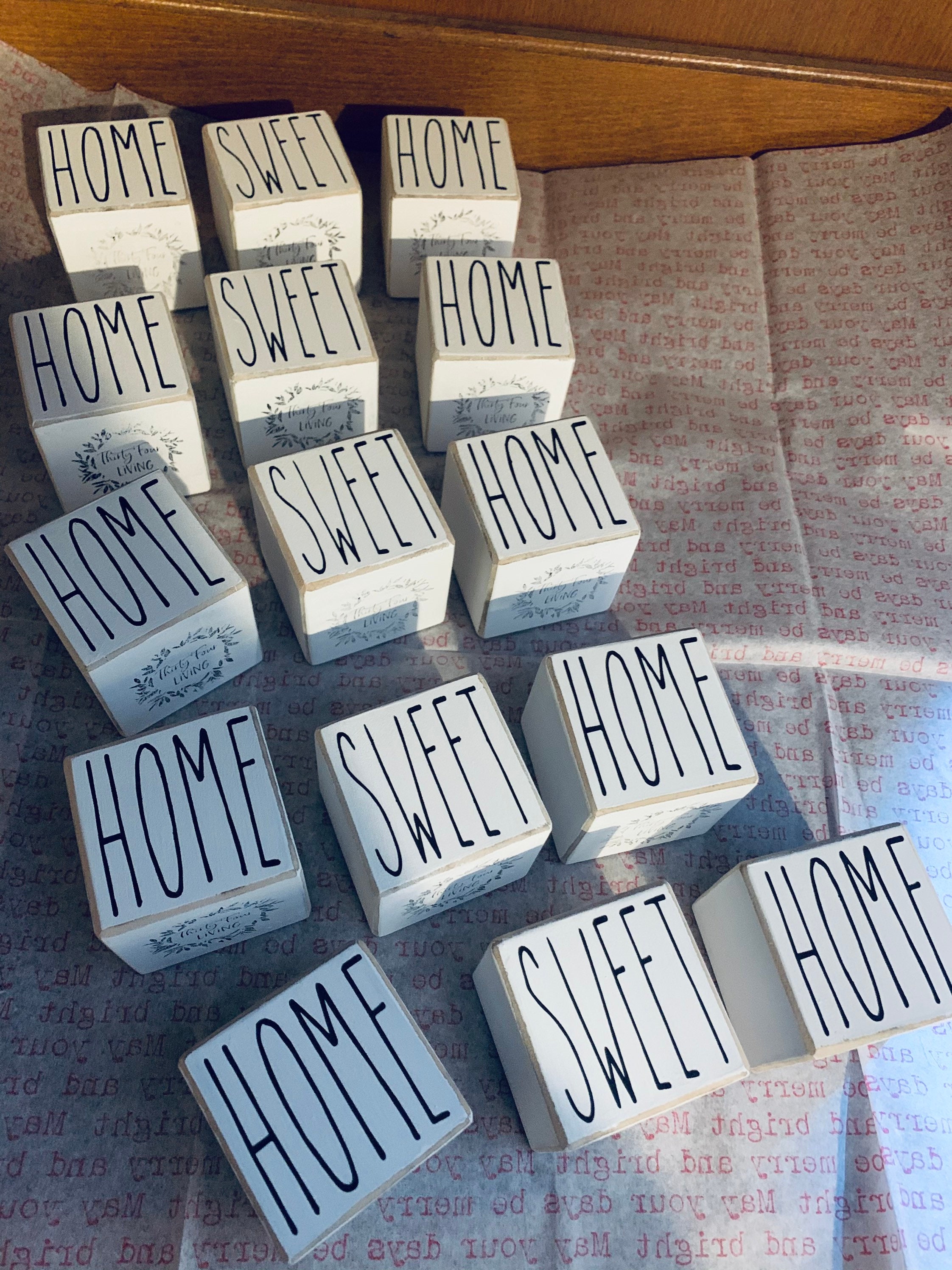 Handcrafted Wood Block Home Decor HOME SWEET HOME Hand - Etsy