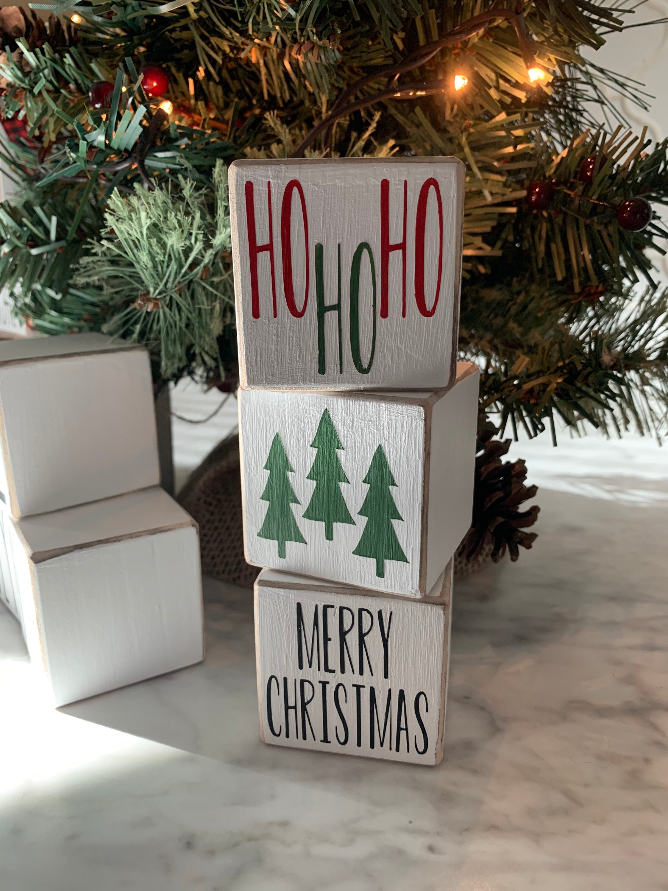 Handcrafted Wood Block Home Decor CHRISTMAS Hand Painted - Etsy