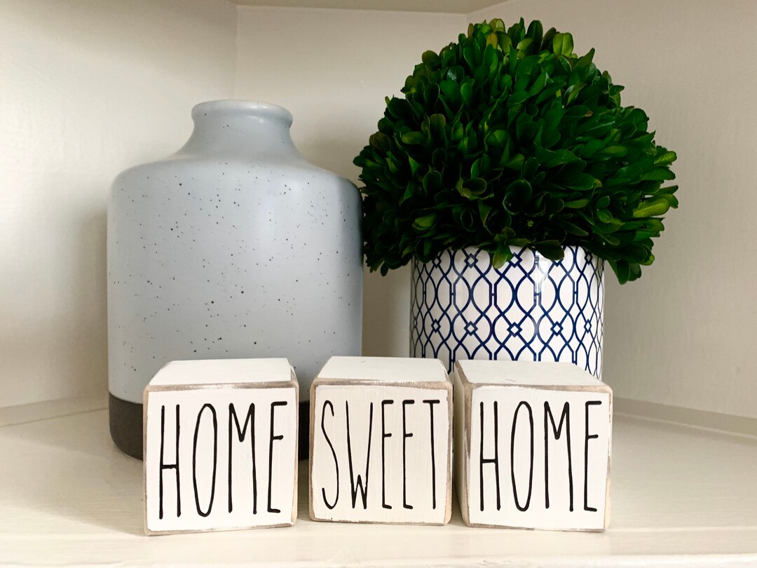 Handcrafted Wood Block Home Decor | HOME SWEET HOME | Hand Painted ...