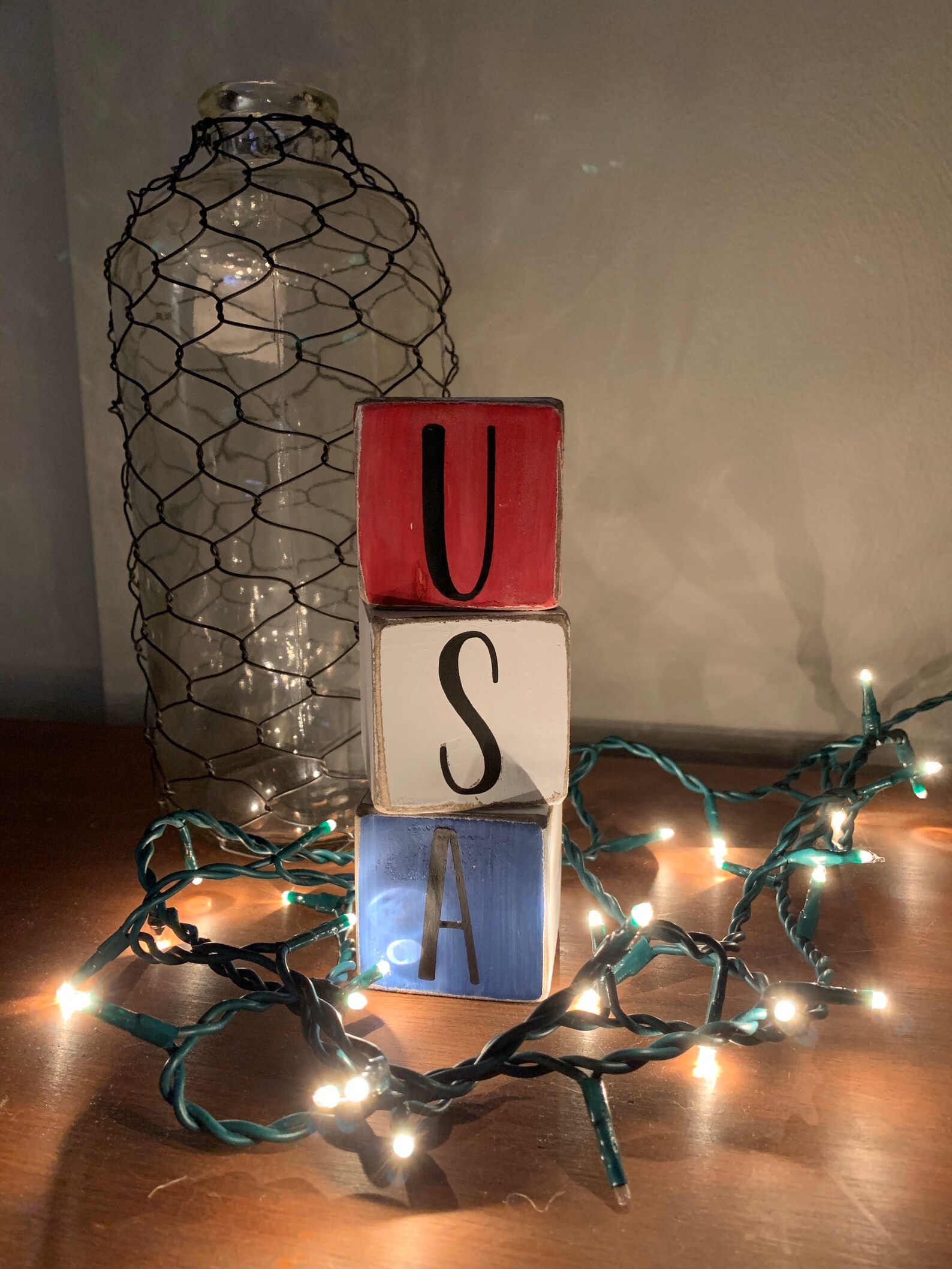 Handcrafted Wood Block Home Decor set of 3 Single-sided - Etsy