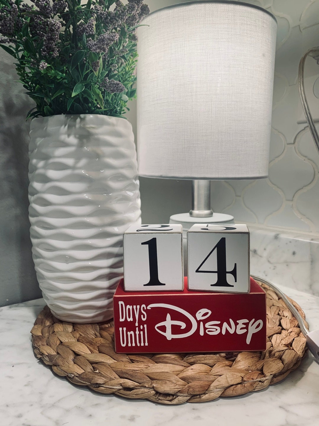 DISNEY Countdown Wood Blocks Days Until Home Decoration Hand Painted ...