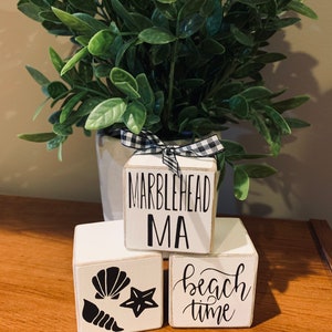 Handcrafted Wood Block Home Decor BEACH - Etsy