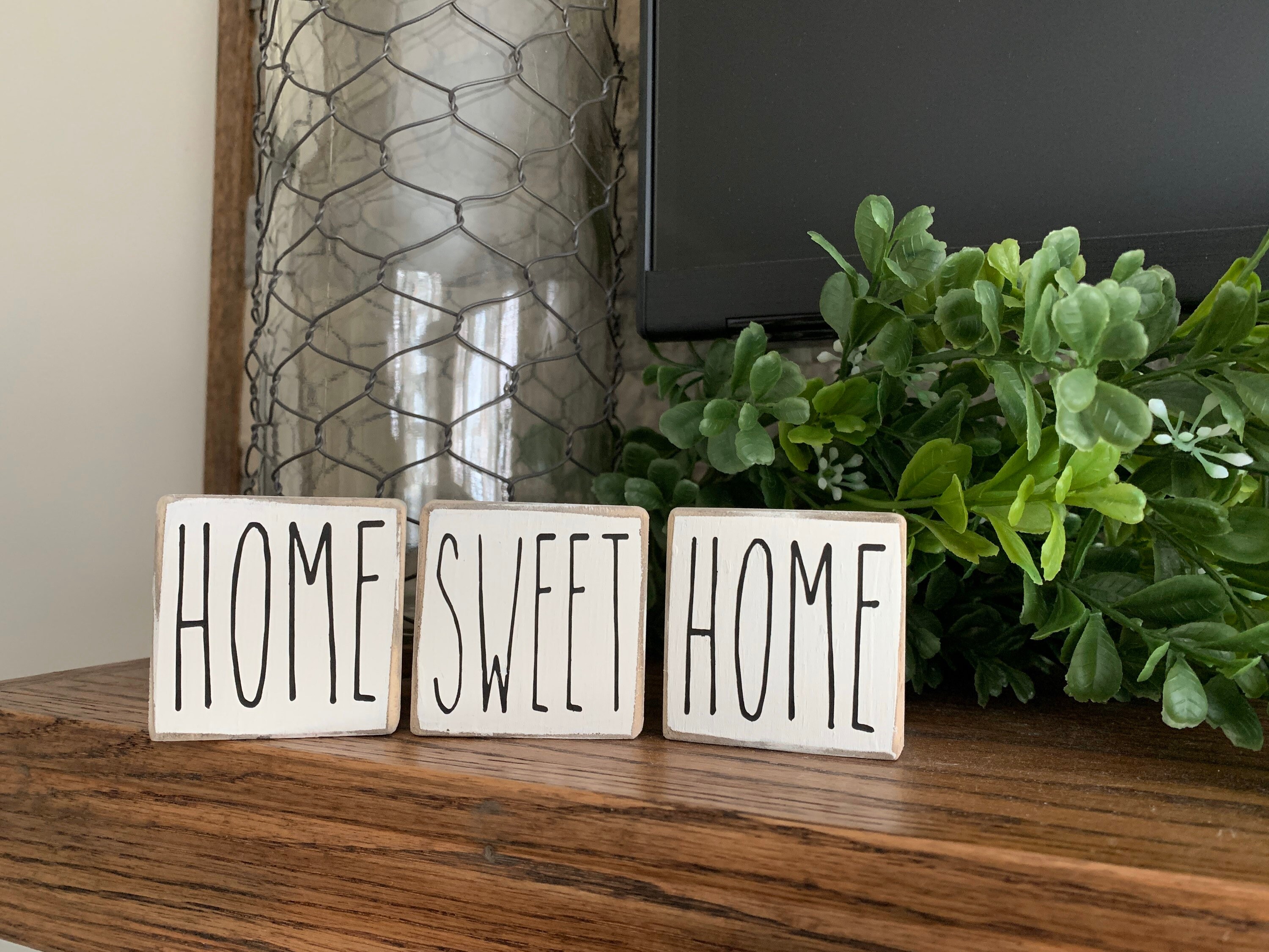 Handcrafted Wood Block Home Decor HOME SWEET HOME Hand - Etsy