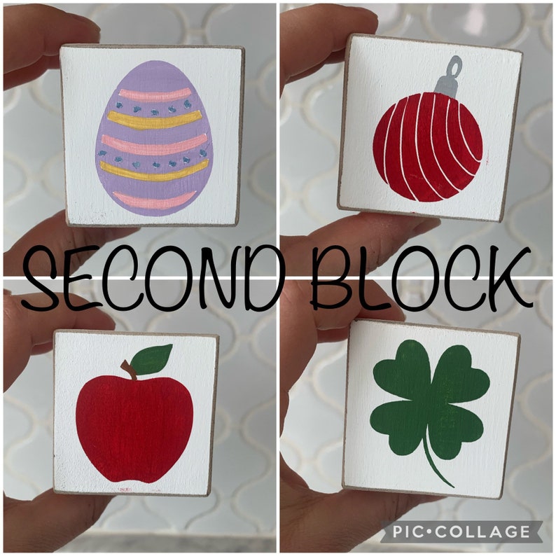 Handcrafted Wood Block Home Decor FOUR SEASONS Hand - Etsy