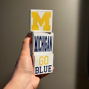 Handcrafted Wood Block Home Decor | UNIVERSITY OF MICHIGAN | Hand ...