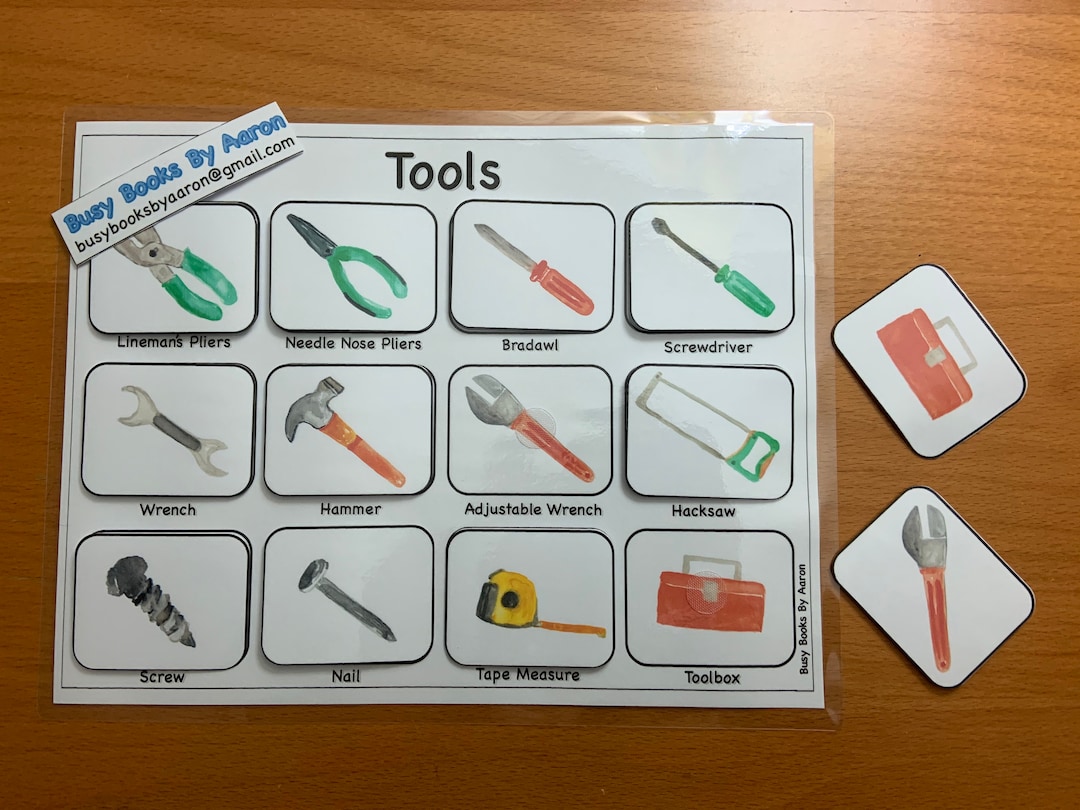 Printable Busy Book Activity: Tools - Etsy