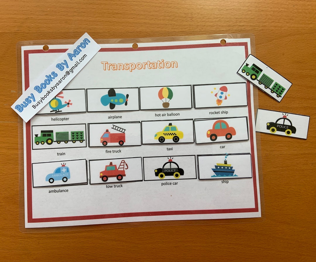 Printable Busy Book Activity: Transportation - Etsy