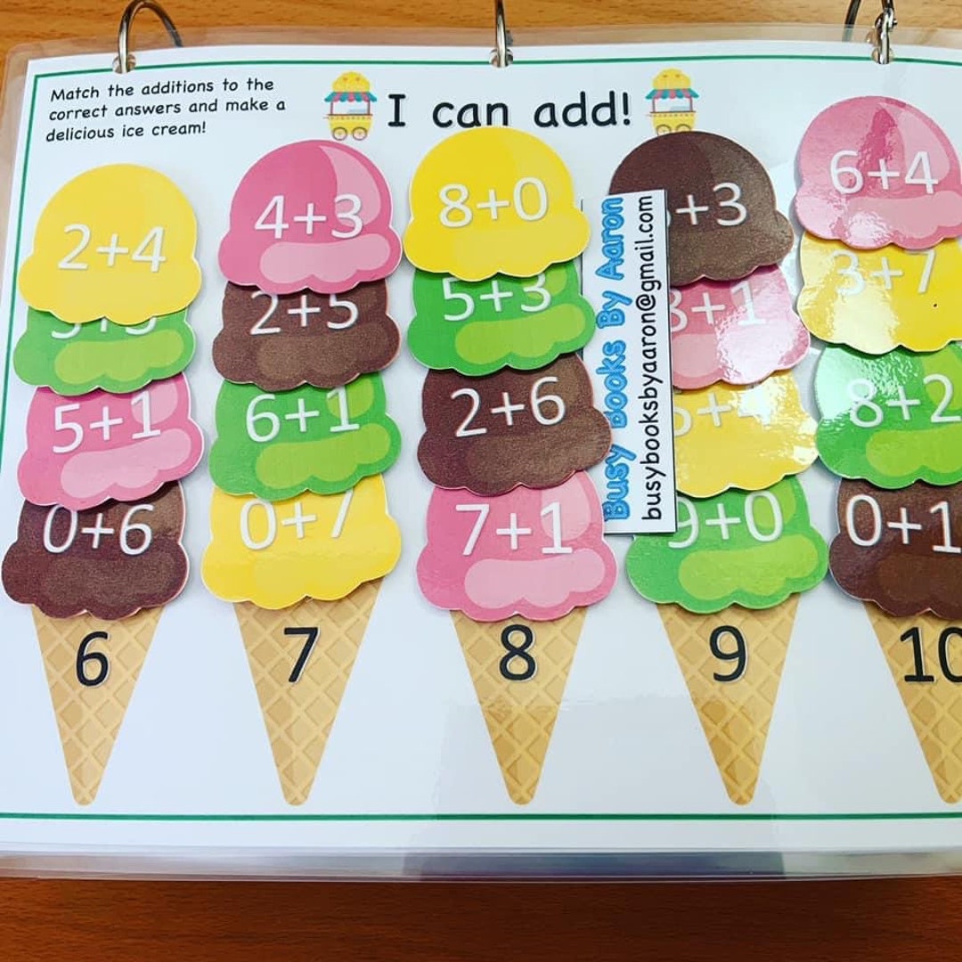 Printable Activity: Ice Cream Scoop Addition - Etsy
