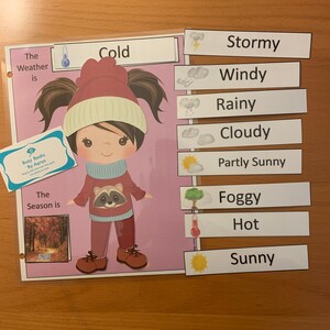 Printable Busy Book Activity: Girl Weather Dress up Activity - Etsy