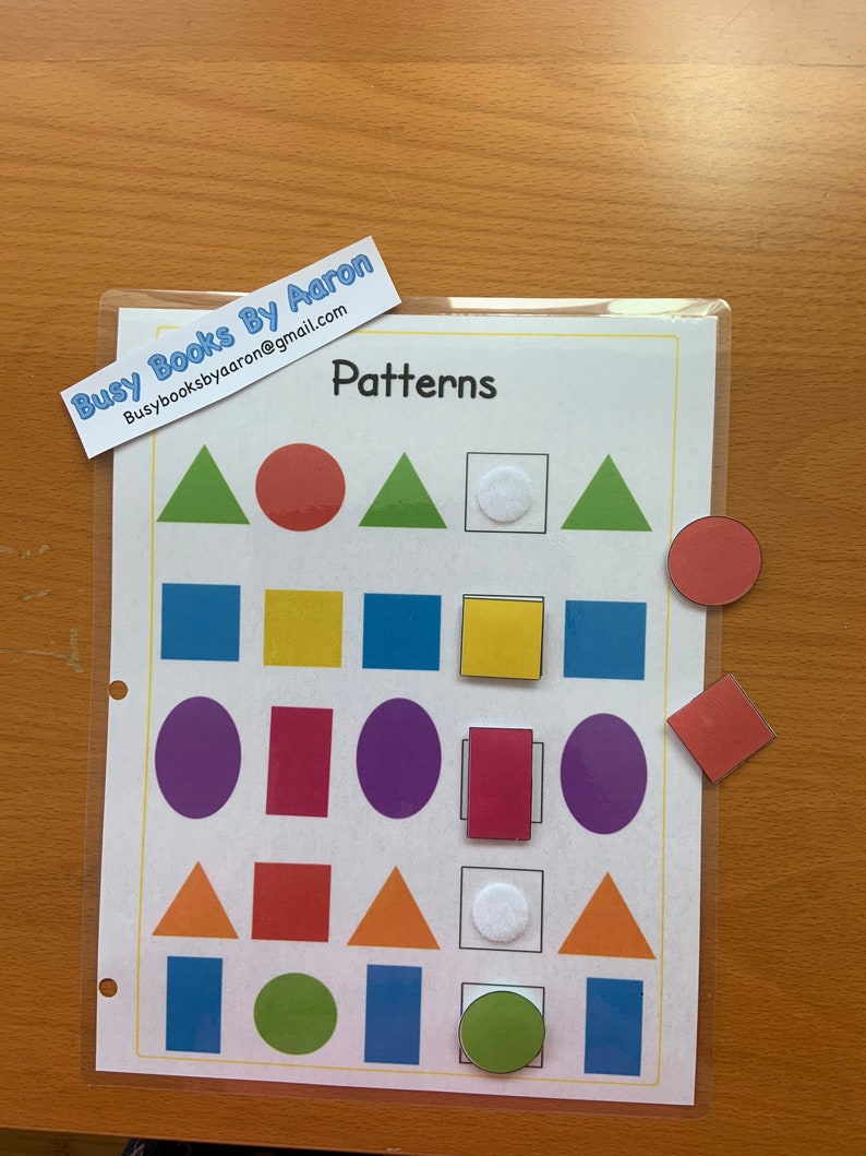Busy Book Printable Activity: Patterns - Etsy