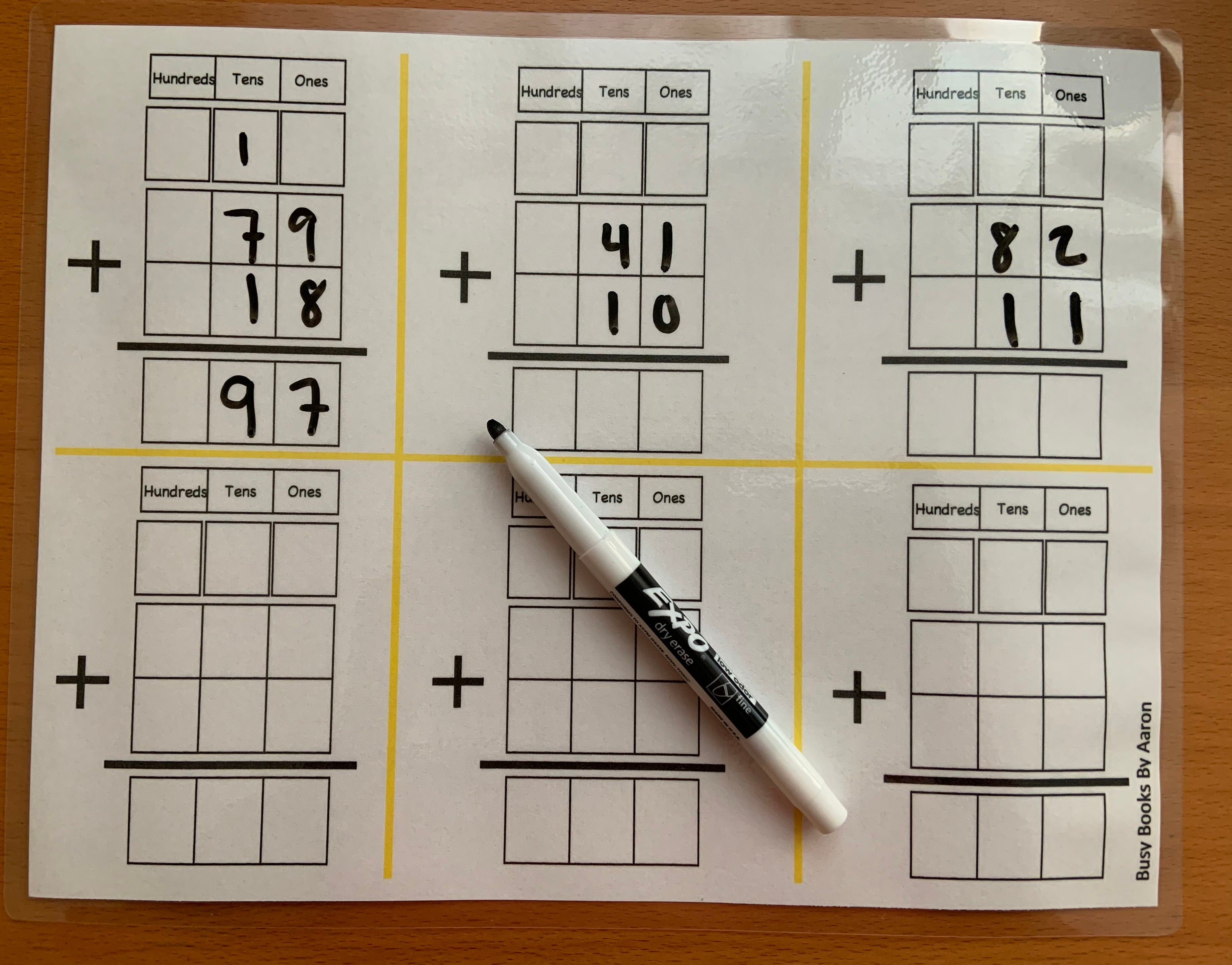 Tens And Ones Addition Chart