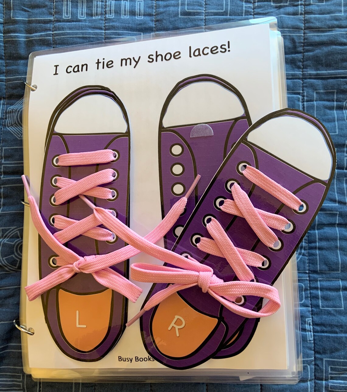 Busy Book Activity: I Can Tie My Shoe Laces! (assorted Colors as Shown ...