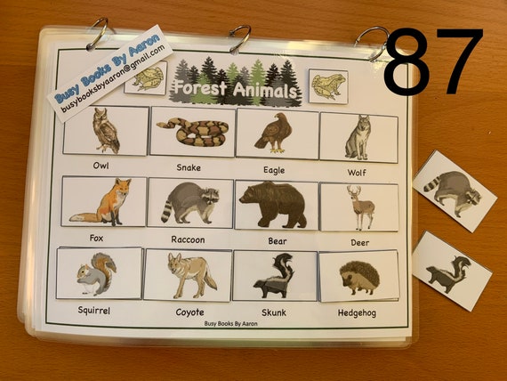 Printable Busy Book Activity: Forest Animals | Etsy