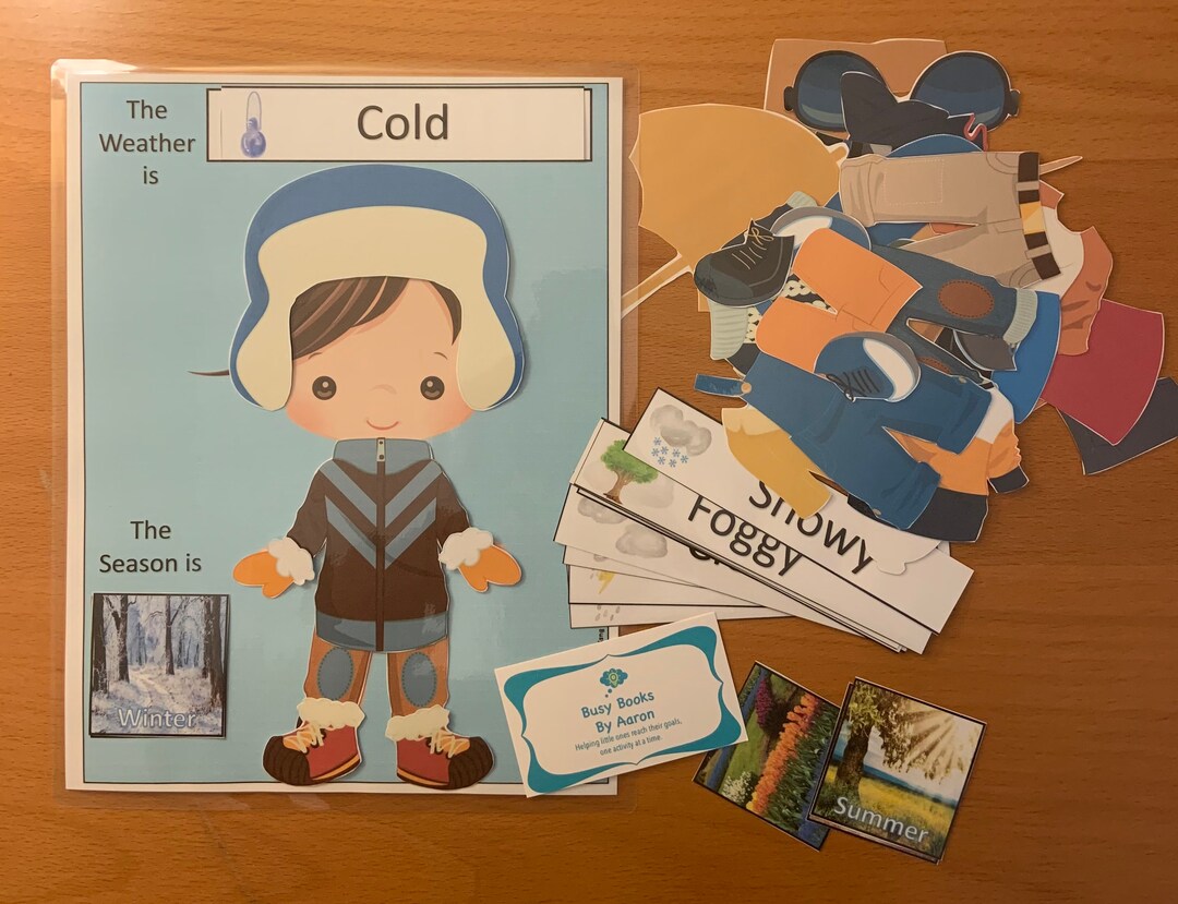 Printable Busy Book Activity: Boy Weather Dress up Activity - Etsy