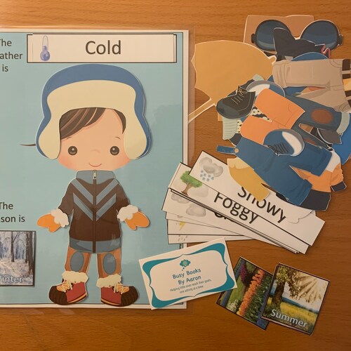 Printable Busy Book Activity: Girl Weather Dress up Activity | Etsy