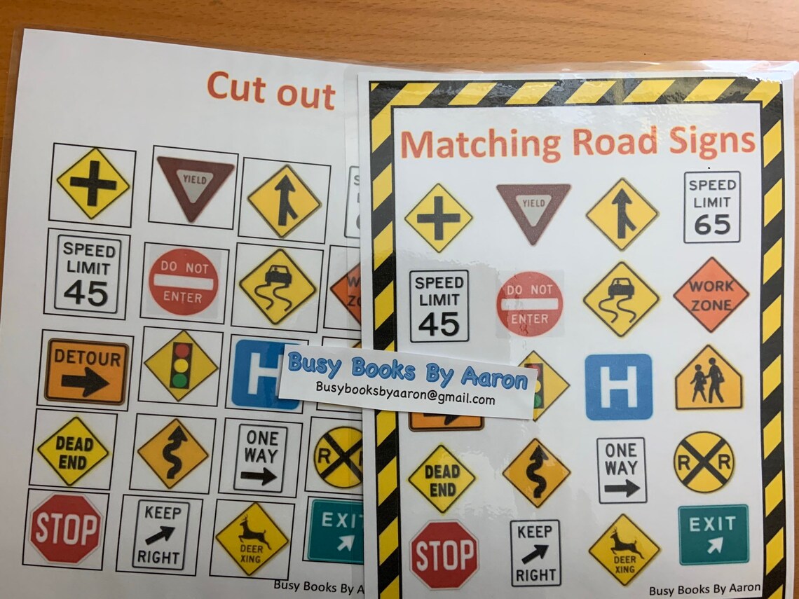 Busy Book Printable Activity: Road Signs - Etsy