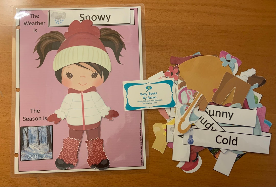 Printable Busy Book Activity: Girl Weather Dress up Activity - Etsy