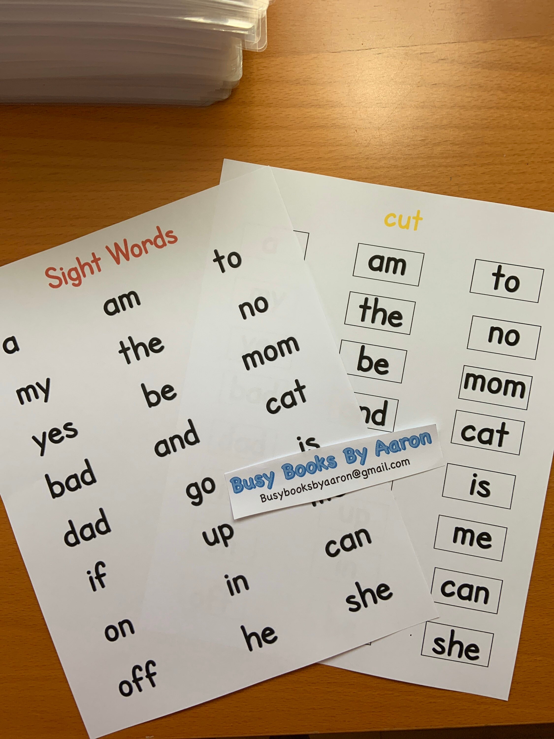 Busy Book Printable Activity: Sight Words - Etsy