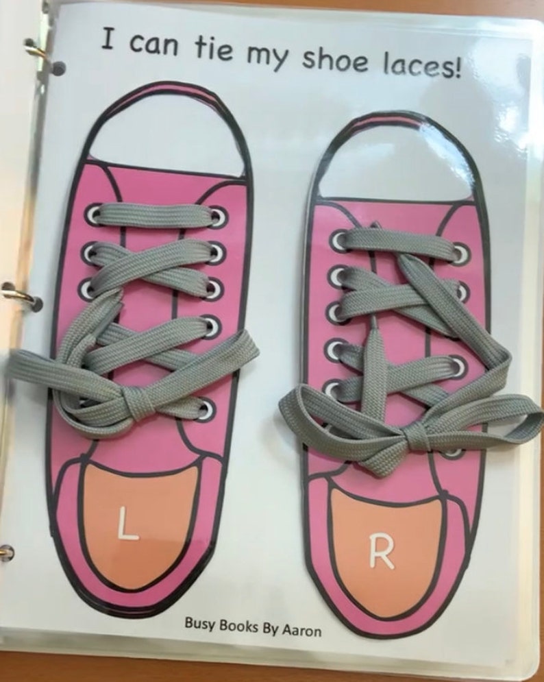 Busy Book Activity: I Can Tie My Shoe Laces! (assorted Colors as Shown ...