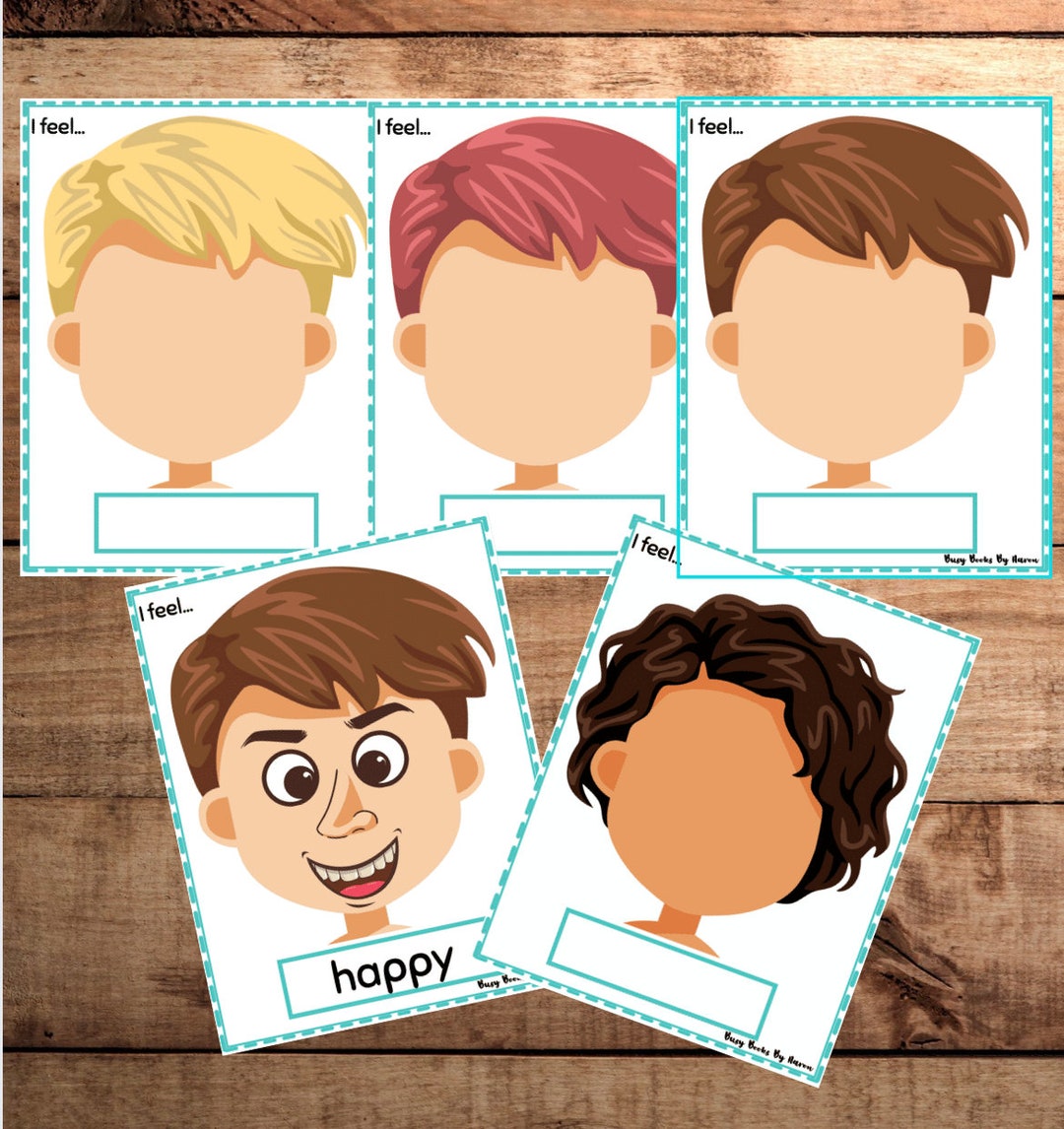 Emotions Activity for Children Boy Toddler Emotions Chart Homechool ...