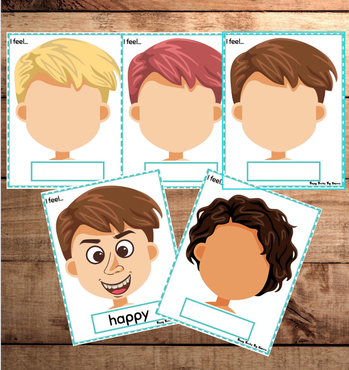 Emotions Activity for Children Boy Toddler Emotions Chart Homechool ...