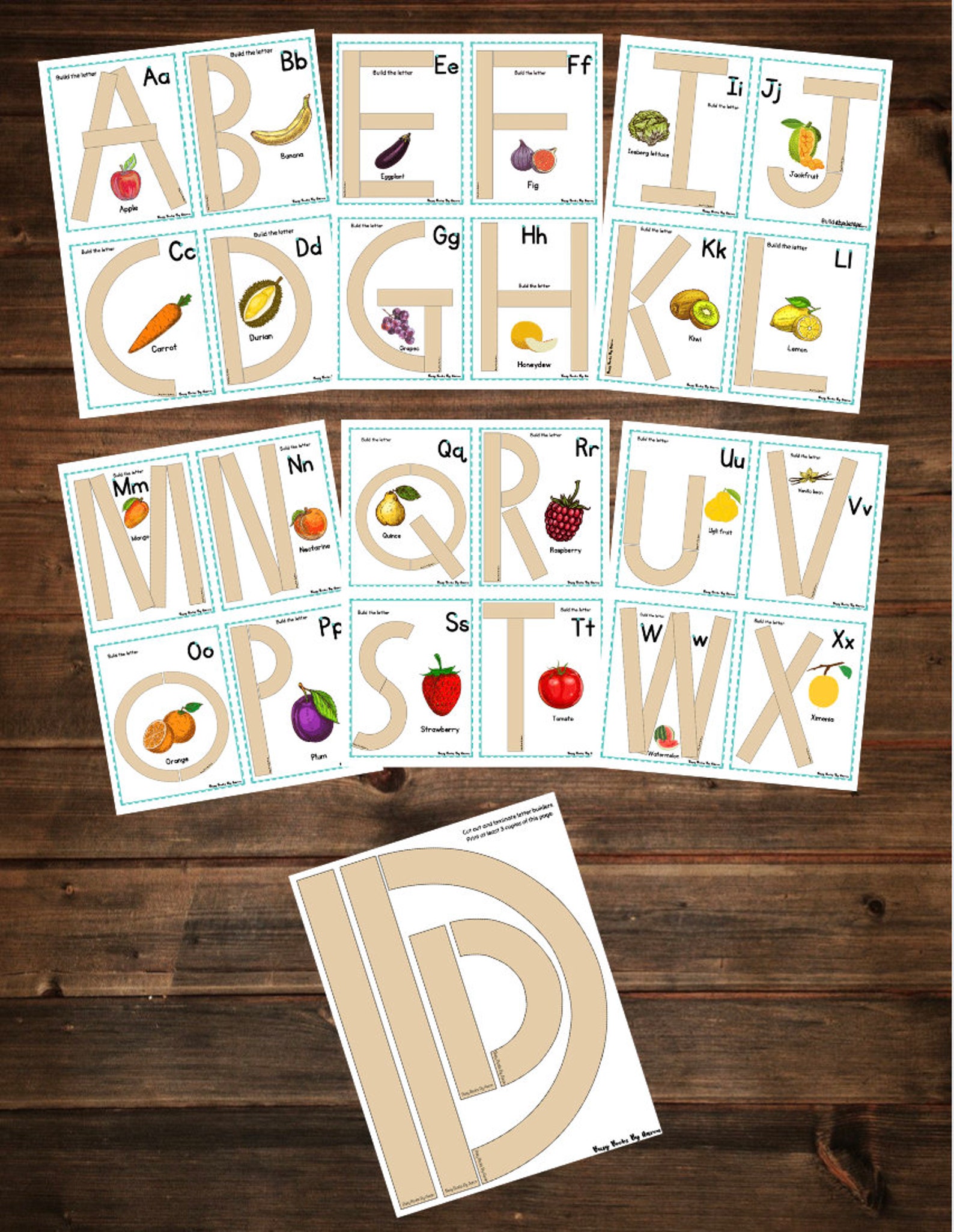 Handwriting Without Tears Inspired Uppercase Flashcards and Full Page ...