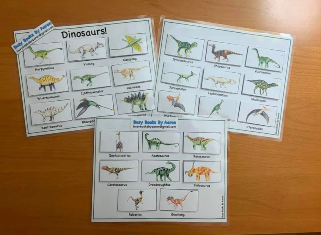 Printable Busy Book Activity: Dinosaurs - Etsy