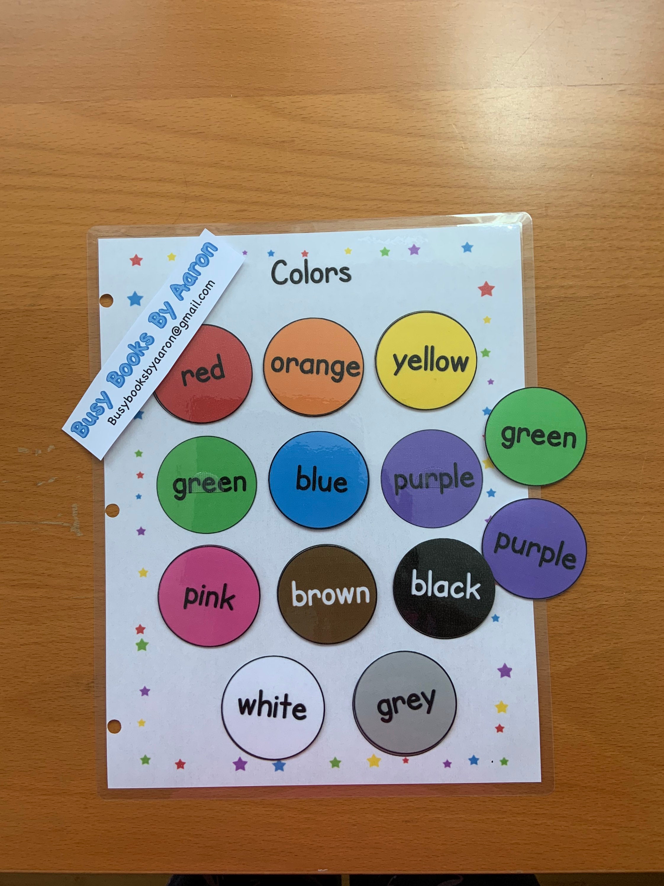 Busy Book Activity: Color Circles - Etsy