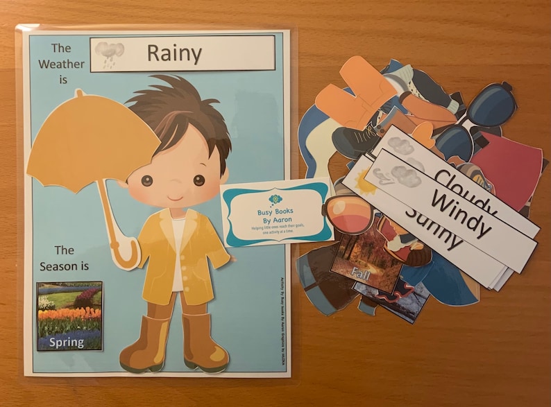 Printable Busy Book Activity: Boy Weather Dress up Activity - Etsy Canada