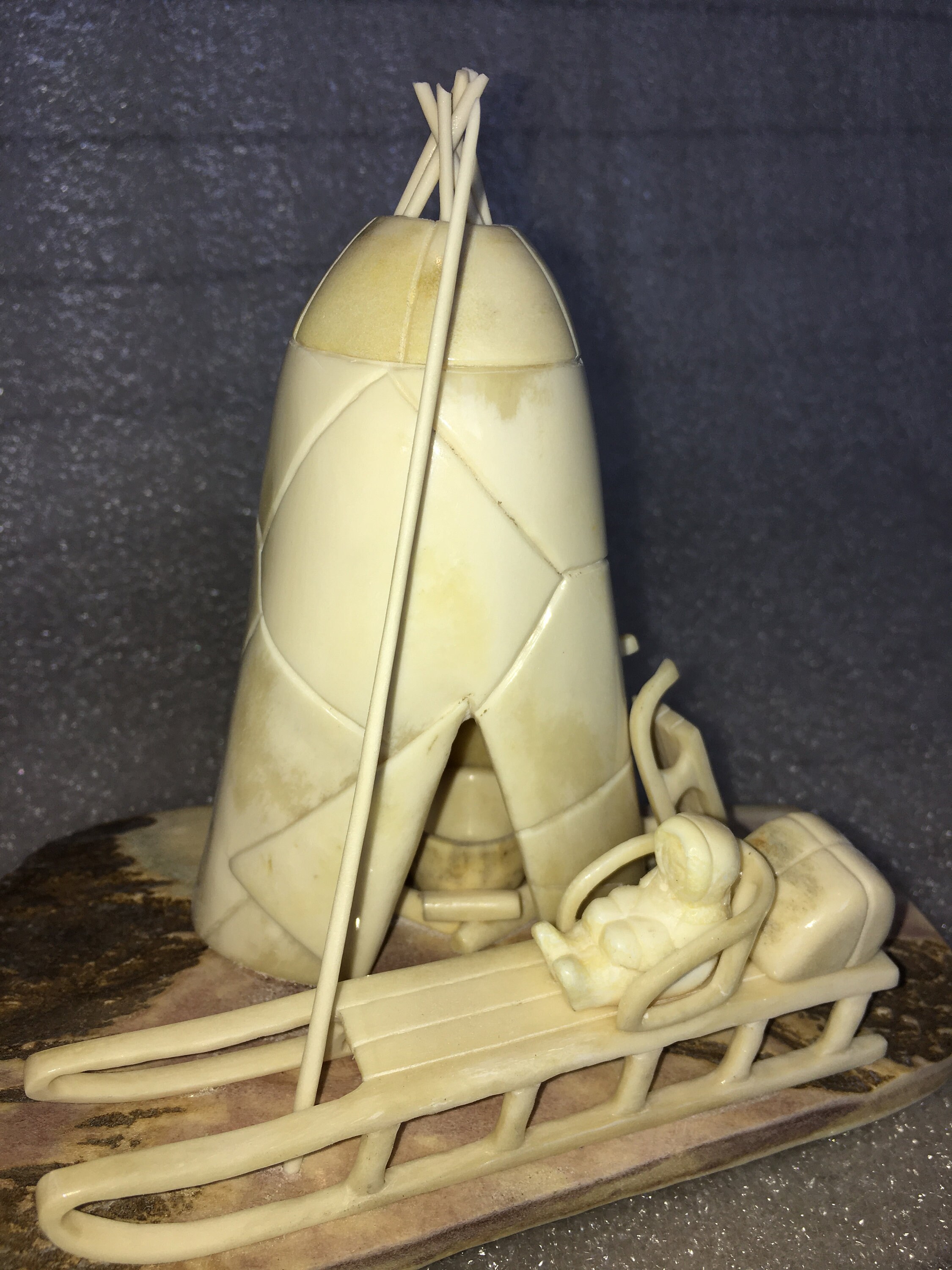 Big Inuit Scene, Eskimo, Yakut, Art Sculpture, Figurine, Statuette ...