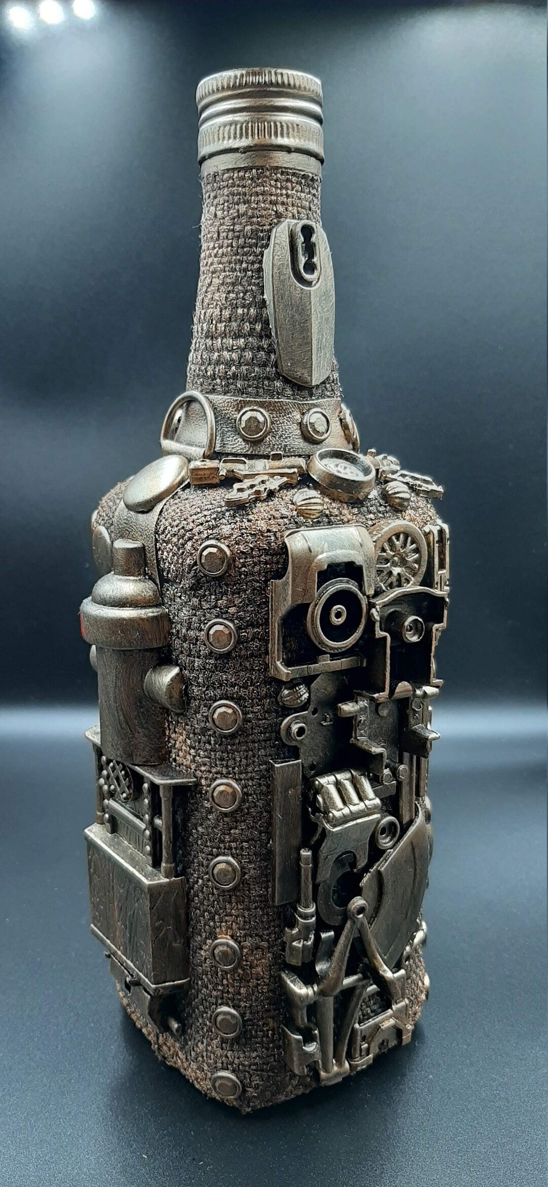 Steampunk Unique Bottle Art With Décor for Storage, Steampunk Sci Fi ...