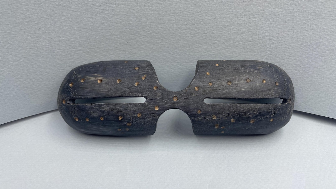 Inuit Black Snow Goggles, Alaskan Replica Wooden Goggles, Eskimo Rustic ...