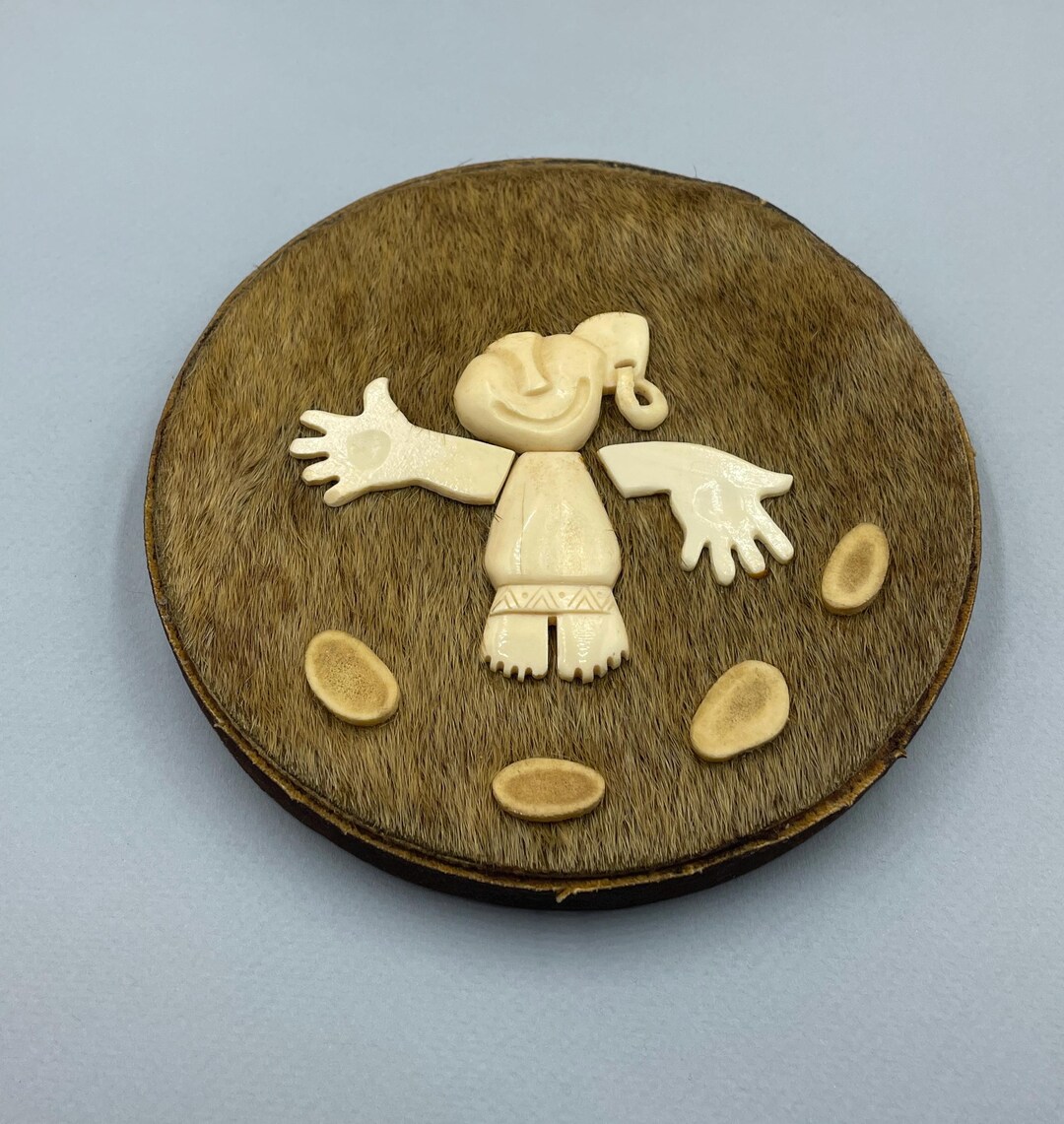 Vintage Chukchi Billiken Wall Panel, Handmade Arctic Art, Eskimo Folk ...