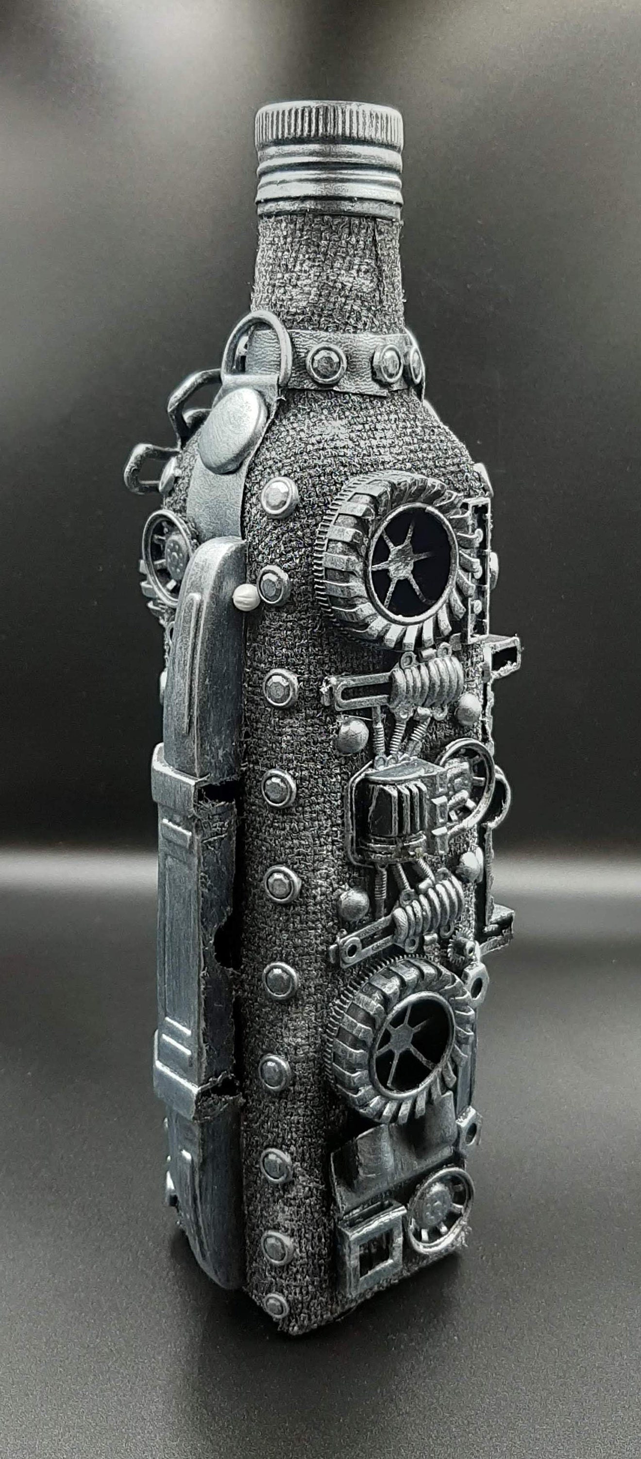 Glass Beautiful Bottle 0.5 Liter Decorated With Robot-like Ornament ...