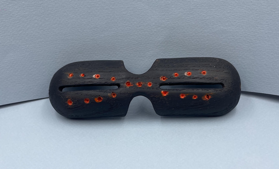 Inuit Black Snow Goggles, Yupik Replica Wooden Goggles, Eskimo Rustic ...