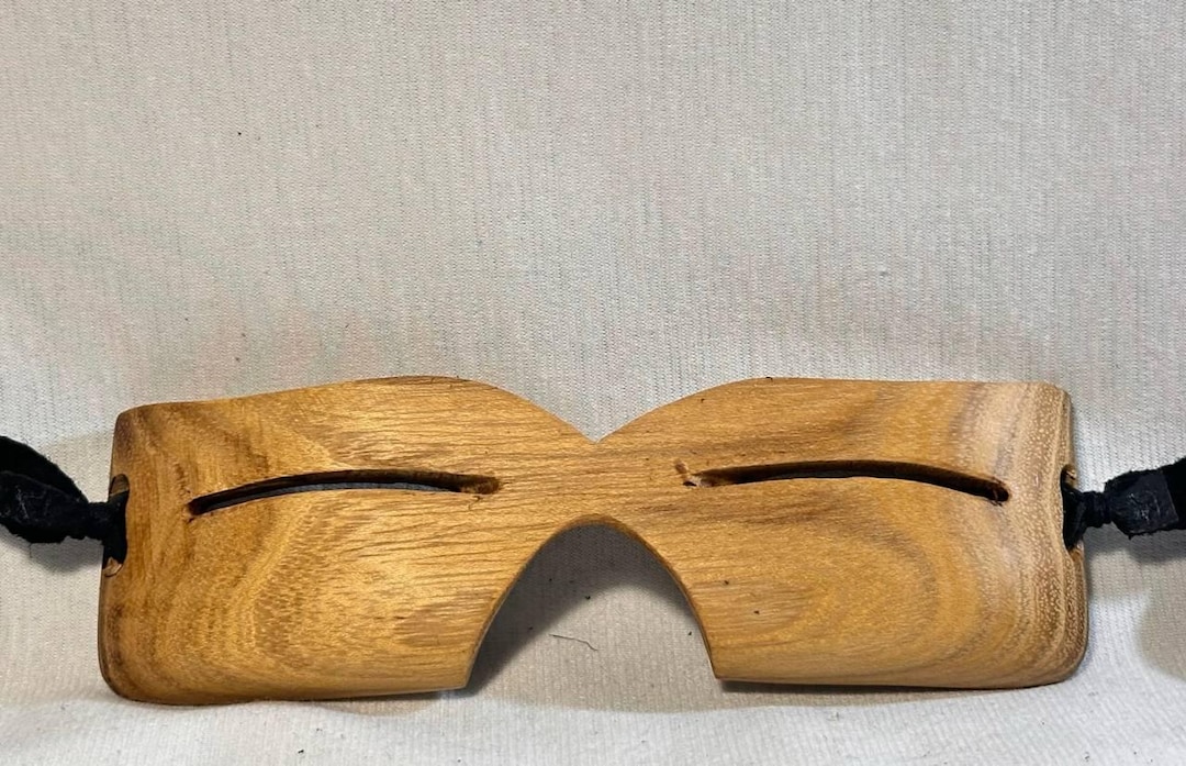 Inuit Snow Goggles in Acacia Wood, Artisan Arctic Sunglasses, Eskimo ...