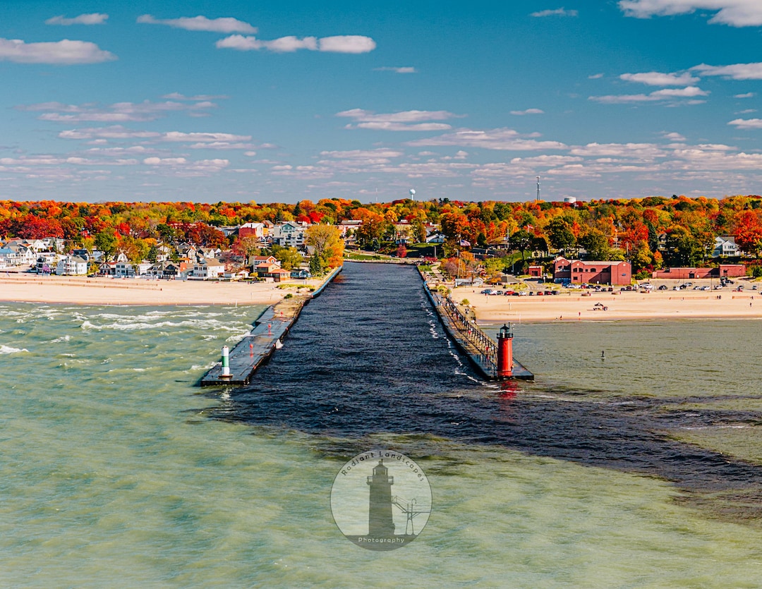 Fall on the Lake South Haven Drone Photo - Etsy
