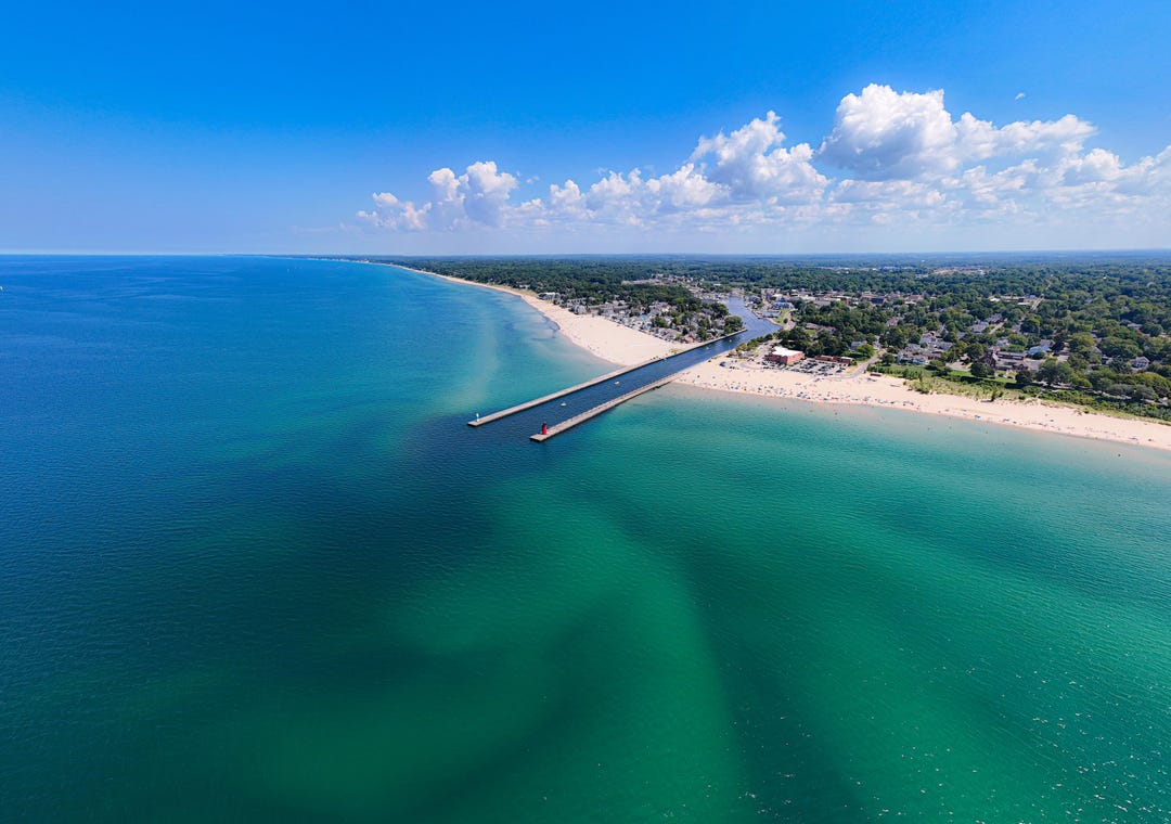 Aerial Photo of the South Haven Shoreline in August -fine Art Print - Etsy