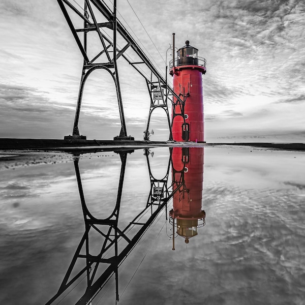 Red Lighthouse - Etsy