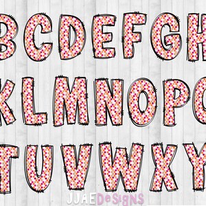 Polka Dot Font Doodle Alphabet, Polka Dot Alphabet Letters, PNG Bundle ...