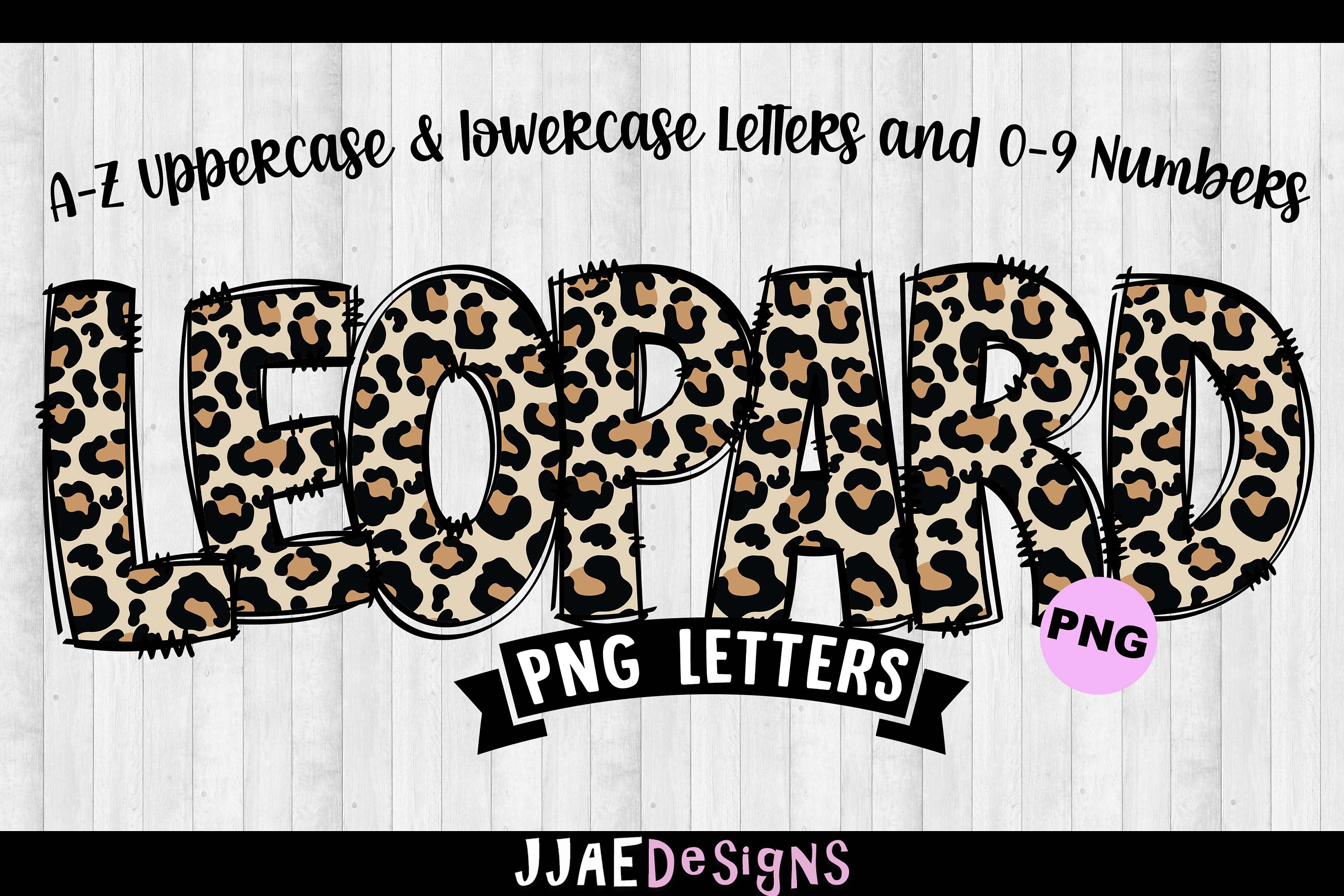 Leopard PNG Letters Sublimation Alphabet Bundle Bulletin - Etsy