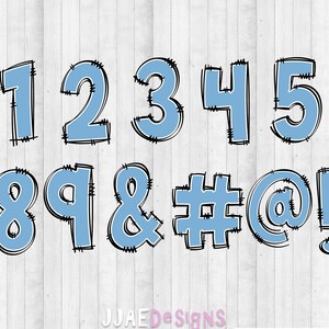 Light Blue PNG Letters, Doodle Blue Alphabet, PNG Doodle Letters Set ...