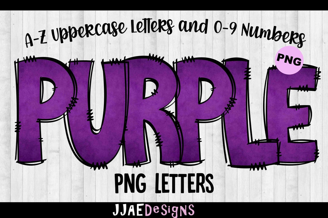 Purple PNG Letters, Doodle Purple Alphabet, PNG Doodle Letters Set PNG ...