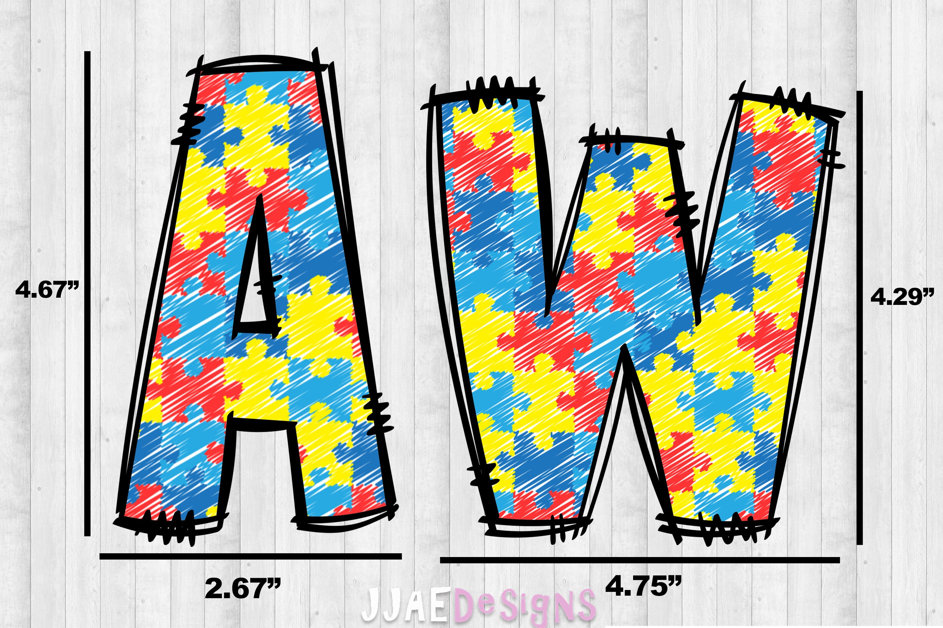 Rompecabezas PNG letras autismo alfabeto garabato autismo - Etsy México