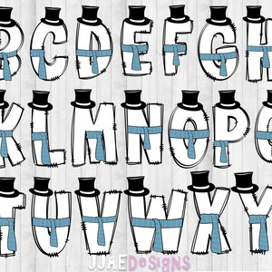 Christmas Alphabet PNG Letters, Doodle Letters PNG Letters, Christmas ...