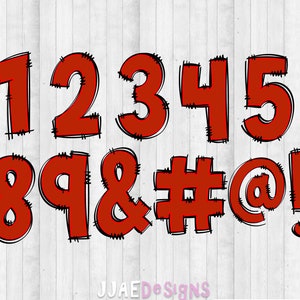 Red PNG Letters, Doodle Red Alphabet, PNG Doodle Letters Set PNG ...
