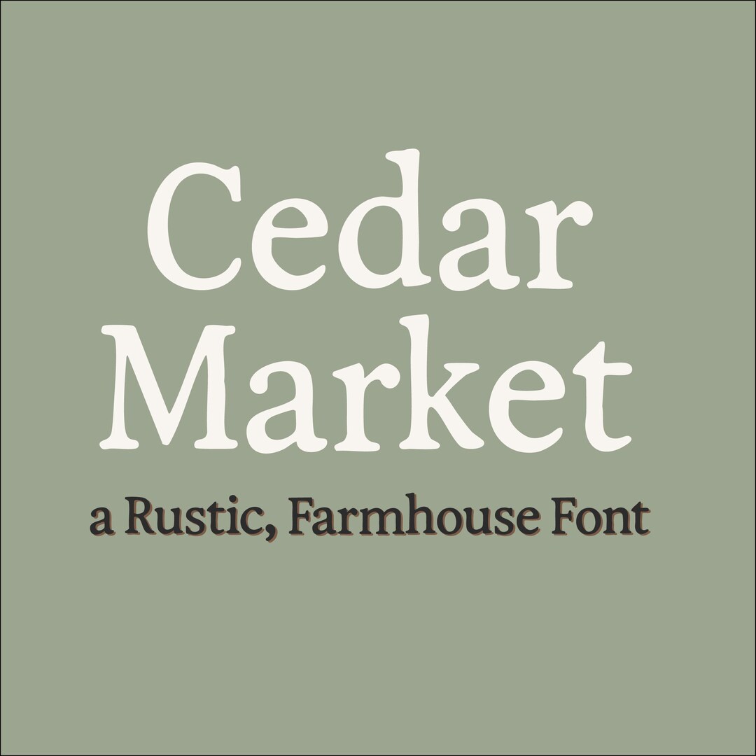 Cedar Market Serif Font | Farmhouse Font for Cricut, Rustic Serif Font ...