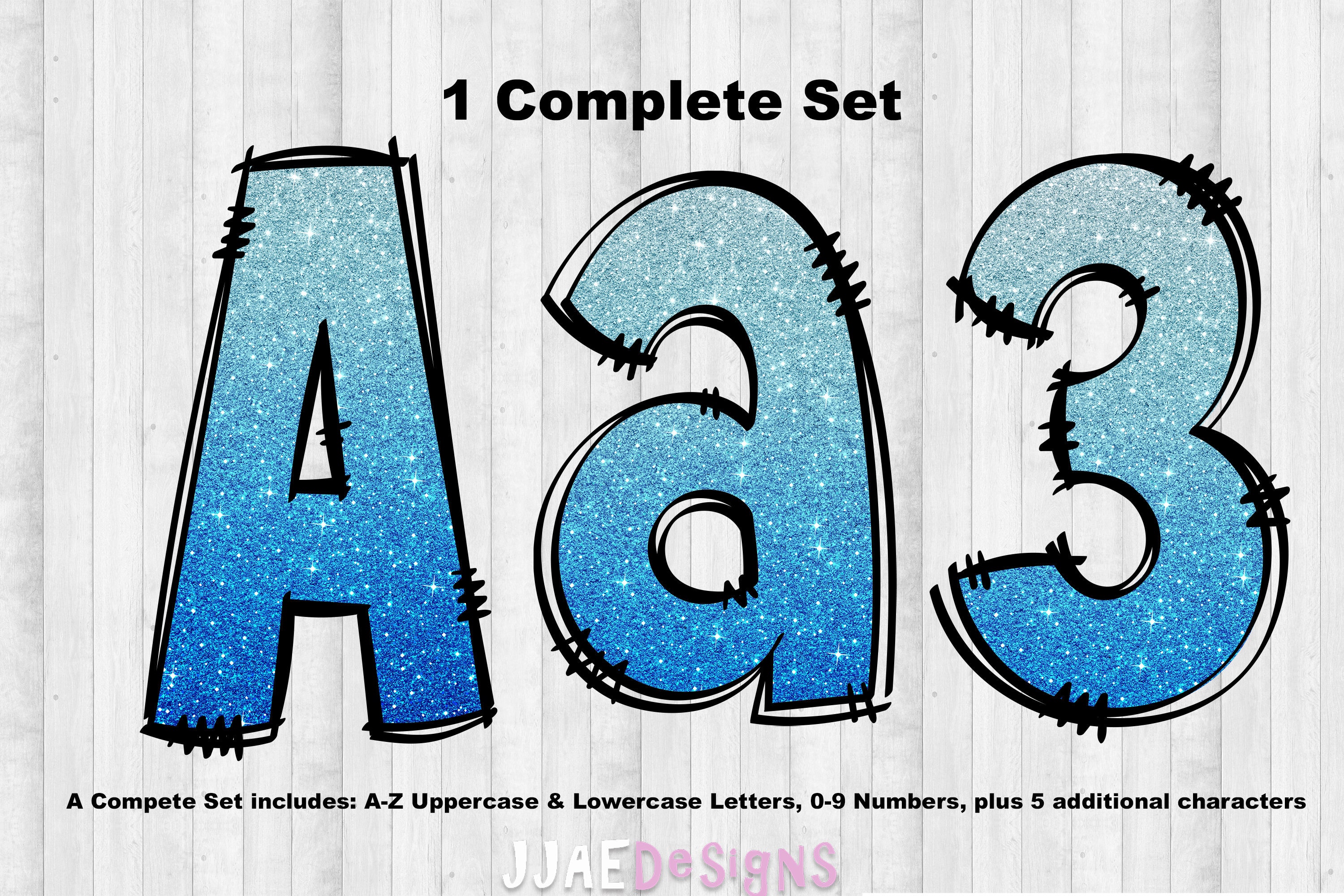 Blue Glitter Doodle Letters, Glitter Alphabet Letters, Blue PNG, Blue ...